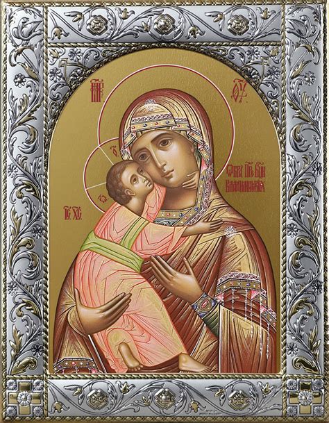 Владимирская икона Божией Матери, 14х18 см, в окладе - Интернет магазин ...