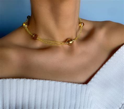 «VESNA» Beautiful & Luxury Necklace With Crystal Beads & Earrings ...