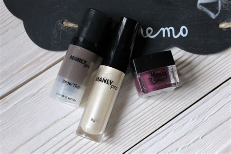 Тинт для бровей, хайлайтер и помада Manly PRO | Wondering Of Makeup