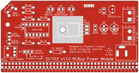 SC703 – RCBus Power Supply Module | Small Computer Central