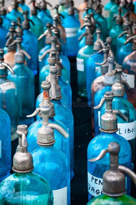 Antique Siphons Bottles Glass in Flea Market, Buenos Aires, Argentina ...