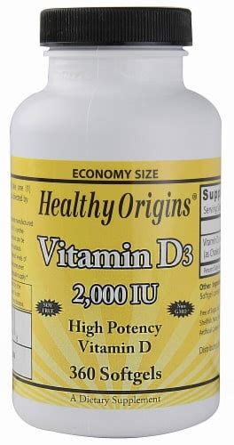 Healthy Origins Vitamin D3 Supplement, 360 ct / 2000 IU - Fred Meyer