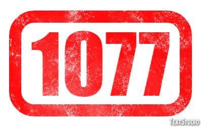 1077 Text Effect and Logo Design Number