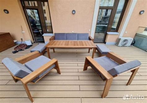 Комплект садовой мебели из дерева диван на террасу купить в ...