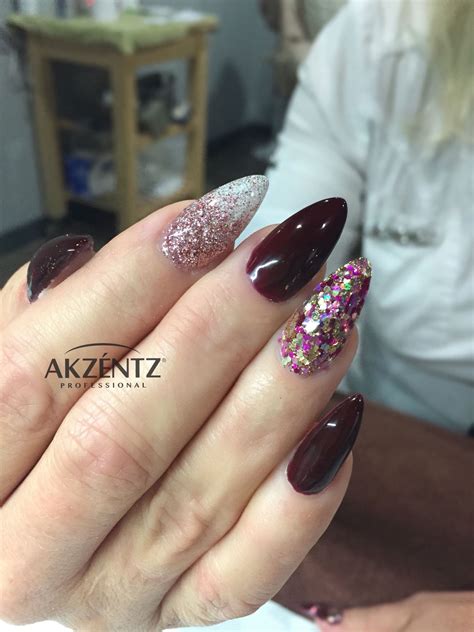 Luxio Diva and glitters on almond gel nails | Almond gel nails, Nails ...