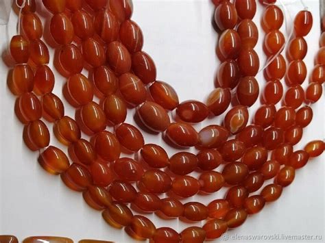 Сердолик натуральный бусины овалы цилиндры бочонки капли купить в ...