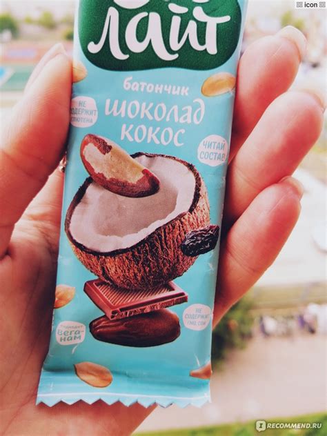 Батончик ОлЛайт Кокос-шоколад - «Фруктовый батончик без сахара, который ...