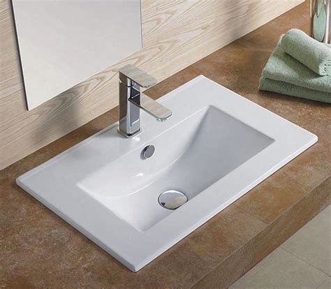 CeramaLux N YJ803-60 Раковина встраиваемая сверху 61*40 см (белый ...