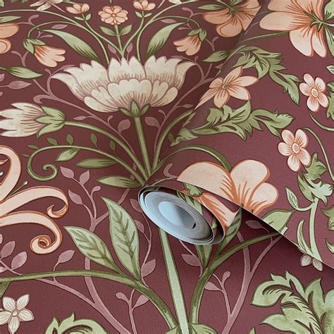 Emiliana by Albany - Maroon - Wallpaper : Wallpaper Direct
