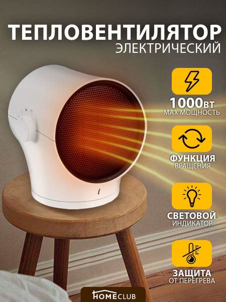 Тепловентилятор HOMECLUB KW-CH200 Мощность 1000 Вт / Обогреватель ...