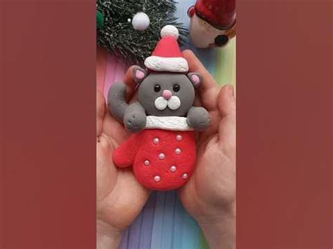 Лепим Кота🐈‍⬛🎄 ️ #пластилин #лепка #воздушный - YouTube