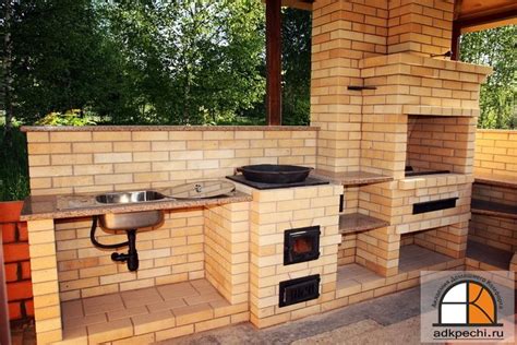 Летняя кухня: мангал печь для казана | Outdoor kitchen design, Backyard ...