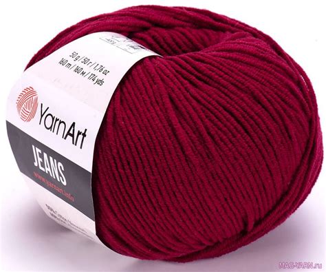 YarnArt купить пряжа Джинс (Jeans Yarnart) цвет 66 вишня