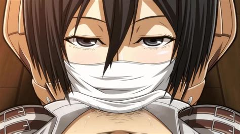 Rule 34 - 1boy 1girls asian attack on titan black eyes black hair close-up clothed deepthroat ...