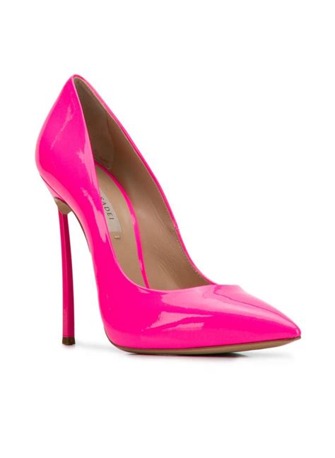 Туфли Casadei Blade fluo лаковые цвета фуксии | отзывы
