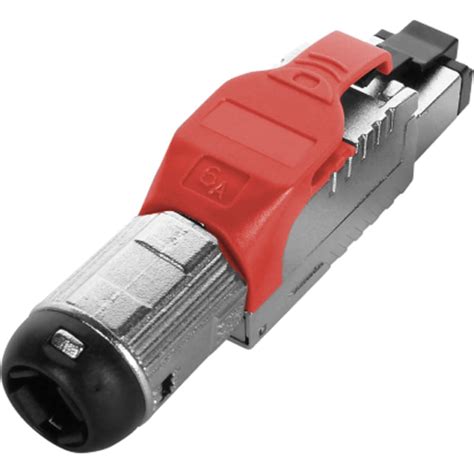 Разъем полевой оконцовки Hyperline PLUE-8P8C-S-C6A-SH-RD RJ-45 (8P8C ...
