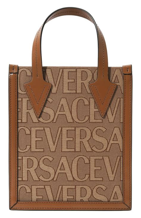 Мужская коричневая текстильная сумка VERSACE купить в интернет-магазине ...