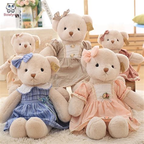 BOLAFYNIA Princess Bear Dressing Couple Teddy Bear plush toy children ...