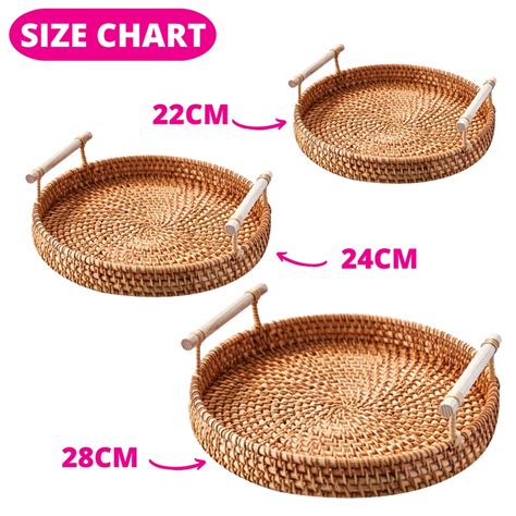 (AIKO) RATTAN SERVING TRAY DULANG HIDANG SARAPAN TENGAHARI HI-TEA TRAY ...