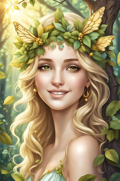 "Сказочная лесная нимфа с золотыми вол..." | Gallery | Stablecog