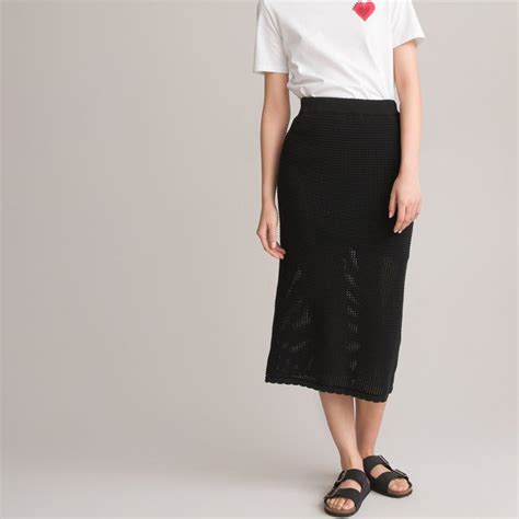 Юбка-труба длинная из трикотажа черный La Redoute Collections купить в ...