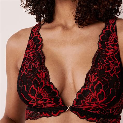 La Vie En Rose Bras Unlined Lvib Bralette Wireless Red Color: Buy La ...