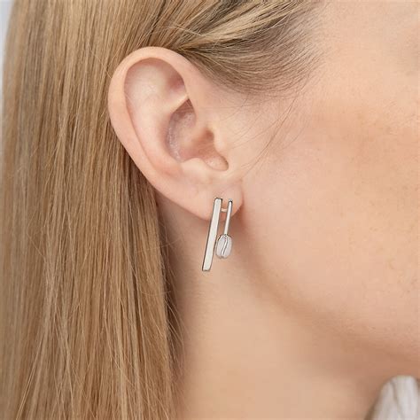 Серьги с английским замком из белого золота 02-4925-00-000-1120 купить ...