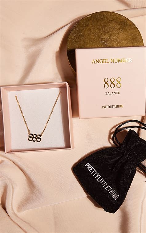 Collier Plaqué Or À Angel Number 888 | PrettyLittleThing FR