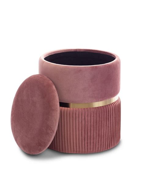 Пуфик круглый с ящиком для хранения розовый Roma Small MY19B352-O(small ...