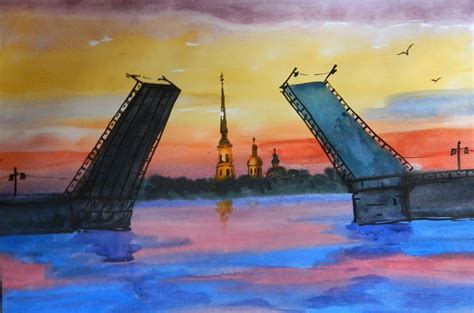 Река нева рисунок детский (51 фото)