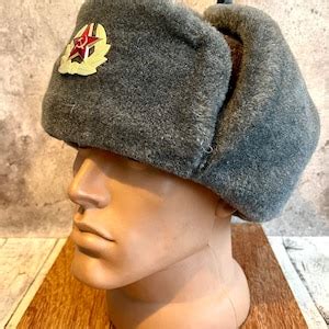 Шапка армейская зимняя - Советская Армия, Ушанка Меховая серая размер ...