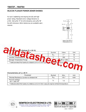 1N4748 Datasheet(PDF) - SEMTECH ELECTRONICS LTD.