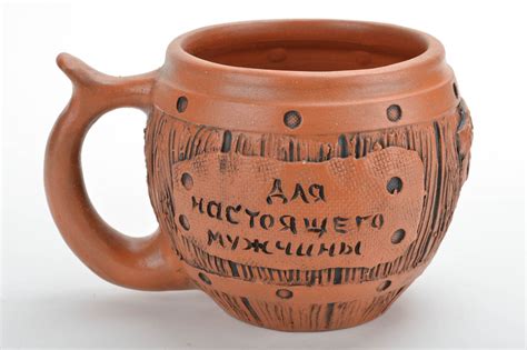 Купить Керамическая пивная кружка 600 мл из красной глины с надписью ...