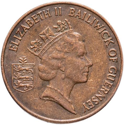 Монета гернси 2 пенса (pence) 1996 стоимостью 109 руб.