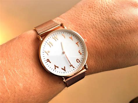 Arabische Ziffern, arabische ZahlenUhr, Roségold Uhr, Universum, Uhren ...