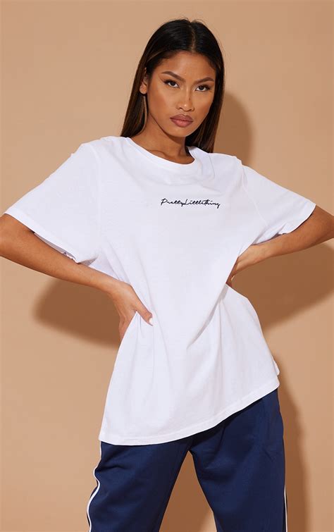 PRETTYLITTLETHING Cotton White Oversized T-Shirt | Tops ...