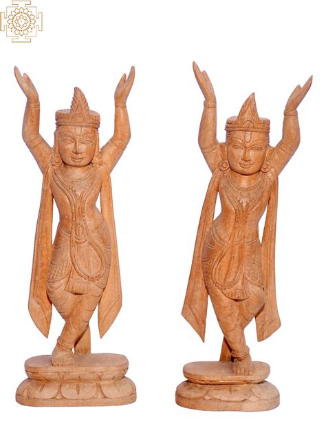 8" The Hindu Deities - Gaura and Nitai | Exotic India Art