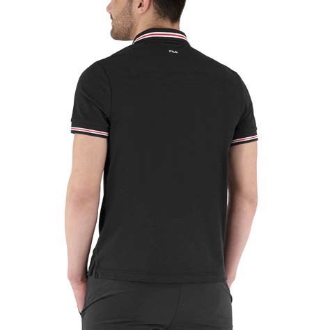 Fila Piro Men's Padel Polo Black - MisterPadel.com