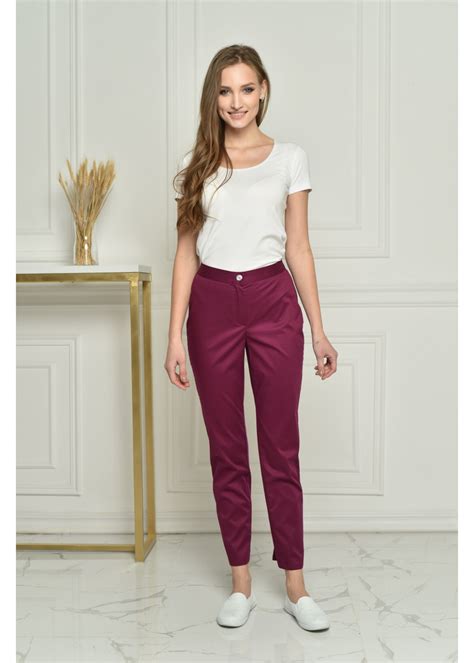 Брюки медицинские женские 526 Slim 7/8 стрейч Сангрия купить в интернет ...