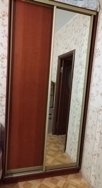 Шкаф-купе двухсекционный. Цвет фасадов и корпуса «Вишня Ломбардо ...