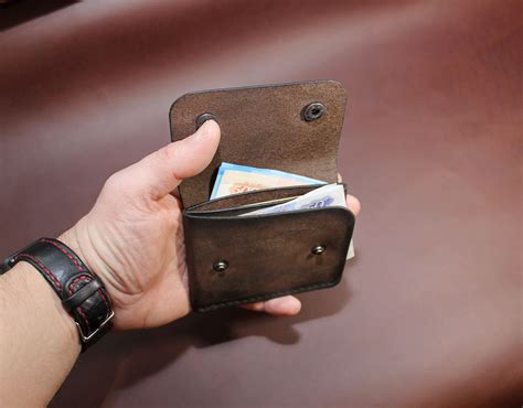 Handmade Leather Wallet, Crazy Horse, Pattern, Minimalist Wallet ...