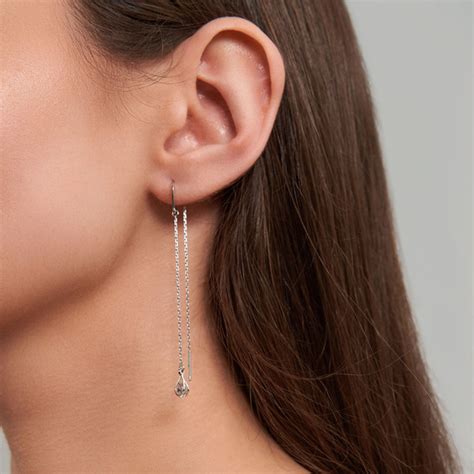 Серьги длинные женские серебро 925 висячие серебряные протяжки - купить ...