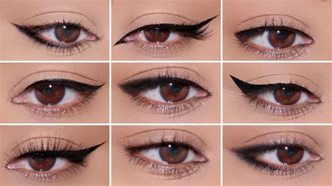 How To: 9 Different Eyeliner Styles on HOODED EYES | Easy Beginner ...