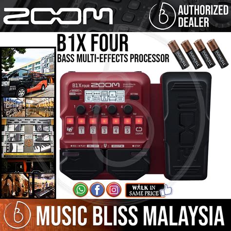 Zoom B1X FOUR Bass Multi-effects Processor with Expression Pedal ...