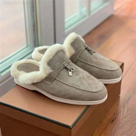 Loro Piano Buckle Wool Slippers Classic Designer Womens Casual Mule ...