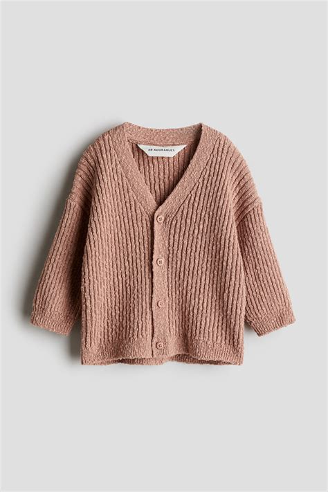 Обемна плетена жилетка от букле - Тъмнобежов - ДЕЦА | H&M BG