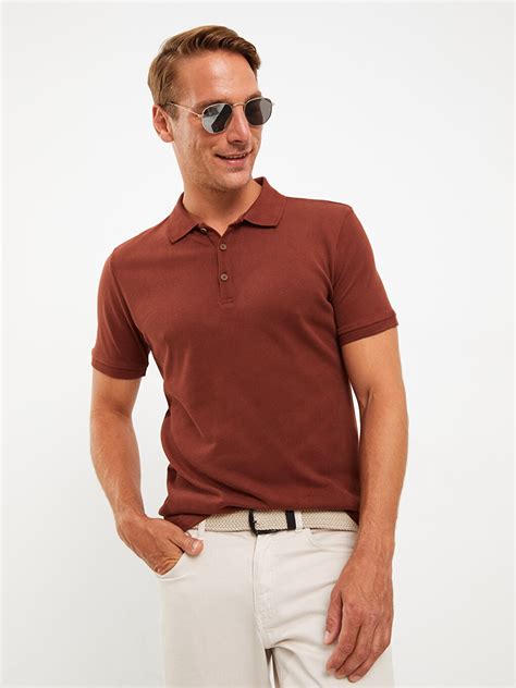Polo Neck Short Sleeve Men's T-Shirt -W2GE30Z8-L0G - W2GE30Z8-L0G - LC ...