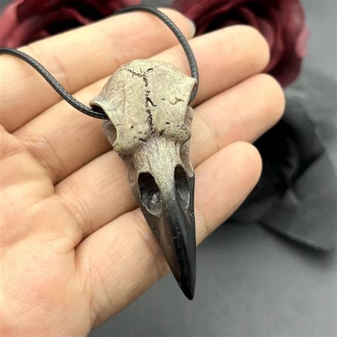 3D готическое ожерелье с вороном, черепом, Реплика из смолы, Ворон ...