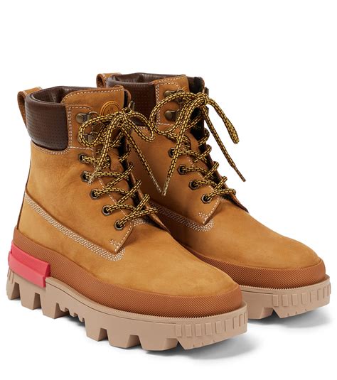 Moncler Mon Corp Suede Lace-up Boots in Brown | Lyst