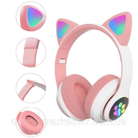 Купити Бездротові Bluetooth навушники з котячими вушками CATear VZV-28M ...